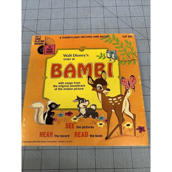 Media | Walt Disneys Story Of Bambi 7 Book And Record Disneyland Llp 39 ...